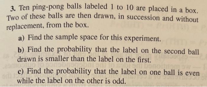 Solved 3. Ten ping-pong balls labeled 1 to 10 are placed in | Chegg.com