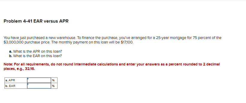 Solved Problem 4-41 ﻿EAR versus APRYou have just purchased a | Chegg.com