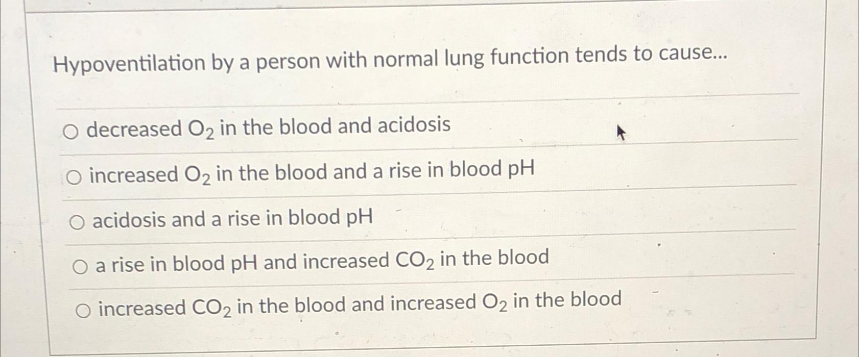 Solved Hypoventilation by a person with normal lung function | Chegg.com