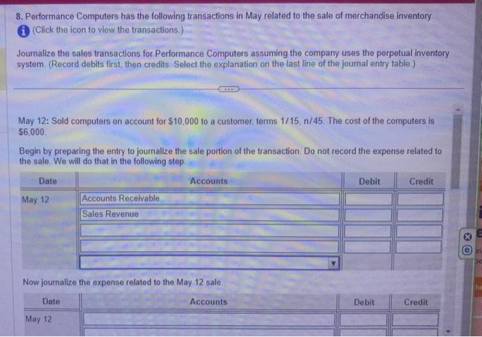 Solved 8. Performance Computers has the following | Chegg.com