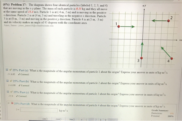 (6%) Problem 17: The diagram shows four identical | Chegg.com