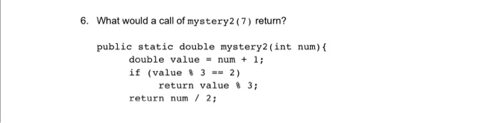 Solved 1. In the method headers below, circle the return | Chegg.com