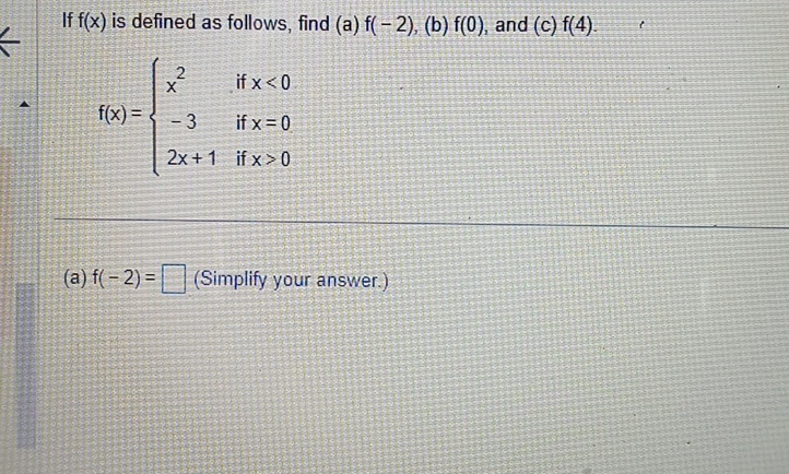 Solved If f(x) ﻿is defined as follows, find | Chegg.com