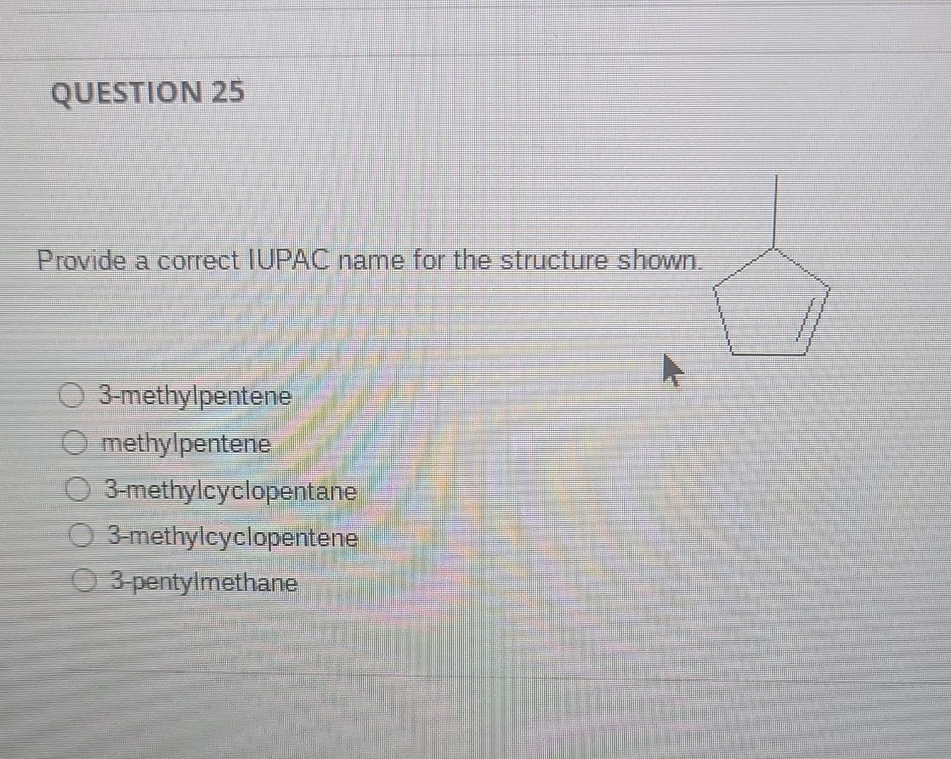 Solved Provide a correct IUPAC name for the structure shown | Chegg.com