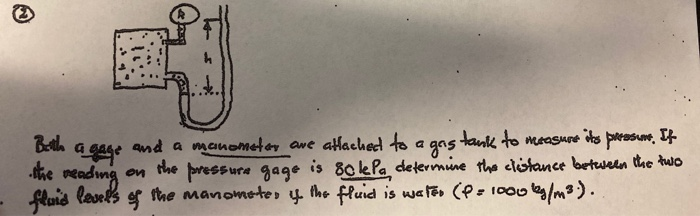 Solved Bell 4 Age and a manometer ave atached to a gas tank | Chegg.com