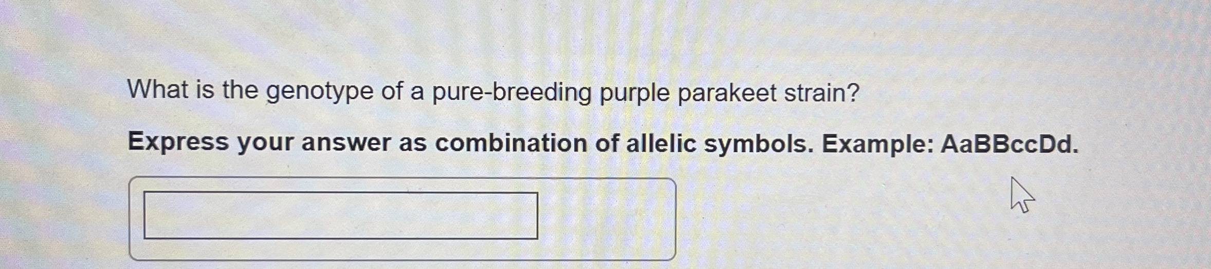 Solved What is the genotype of a pure-breeding purple | Chegg.com
