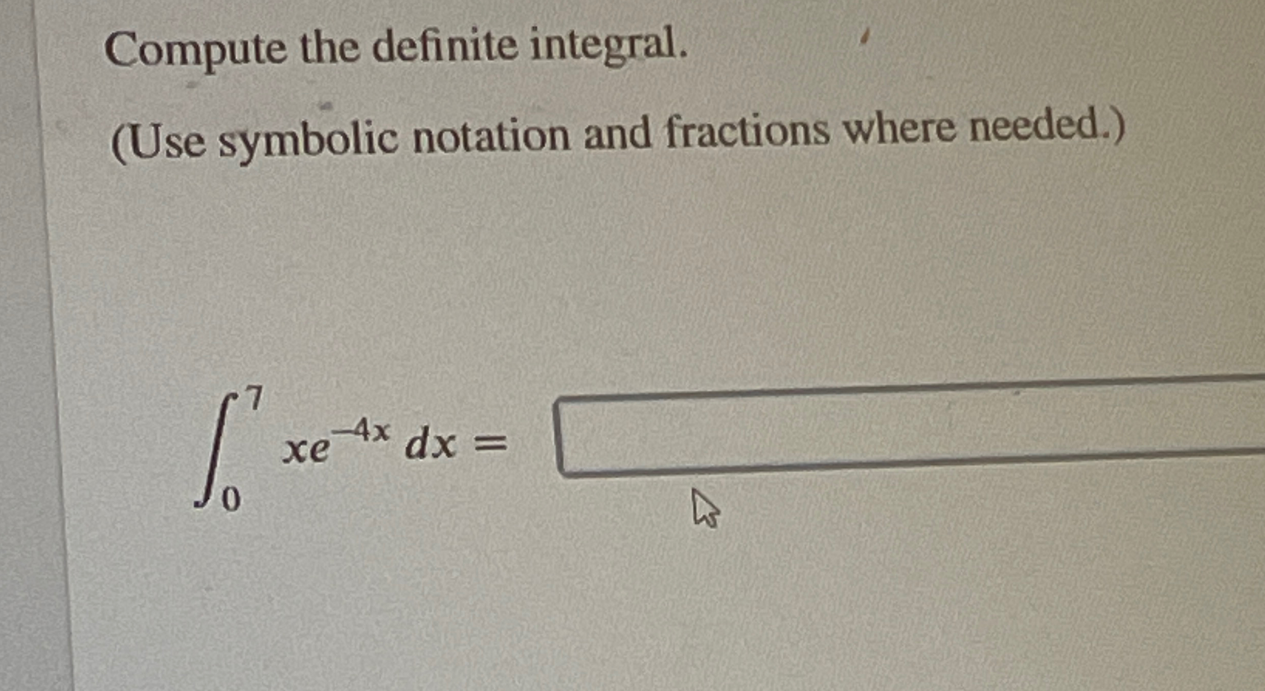 Solved Compute the definite integral.(Use symbolic notation | Chegg.com