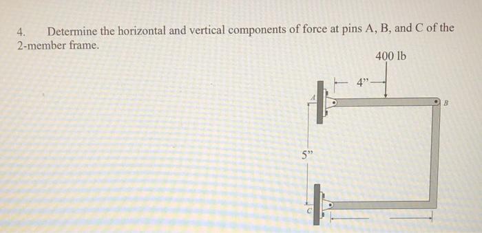 Solved 4. Determine the horizontal and vertical components | Chegg.com