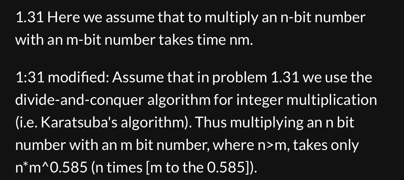 Solved 1.31 ﻿Here we assume that to multiply an n-bit number | Chegg.com