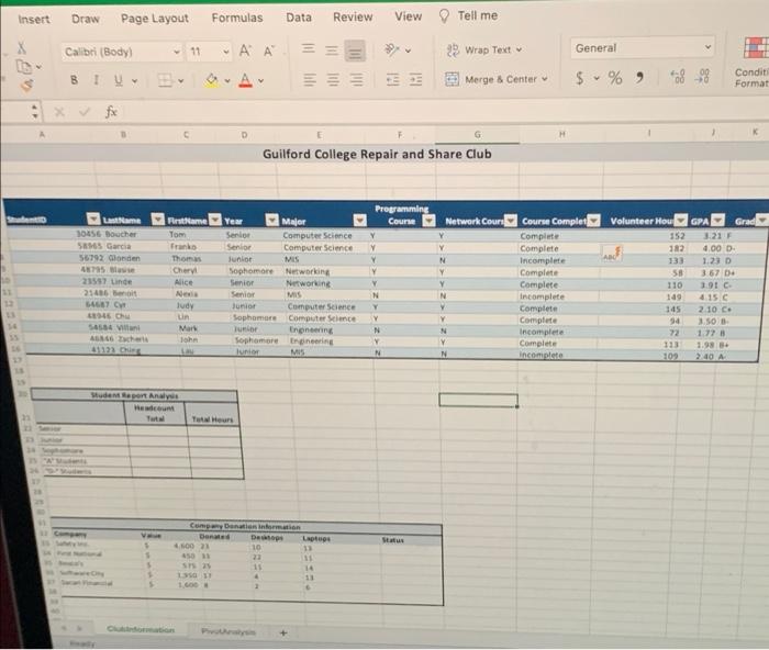 Solved Insert Draw Page Layout Formulas Data Review View | Chegg.com