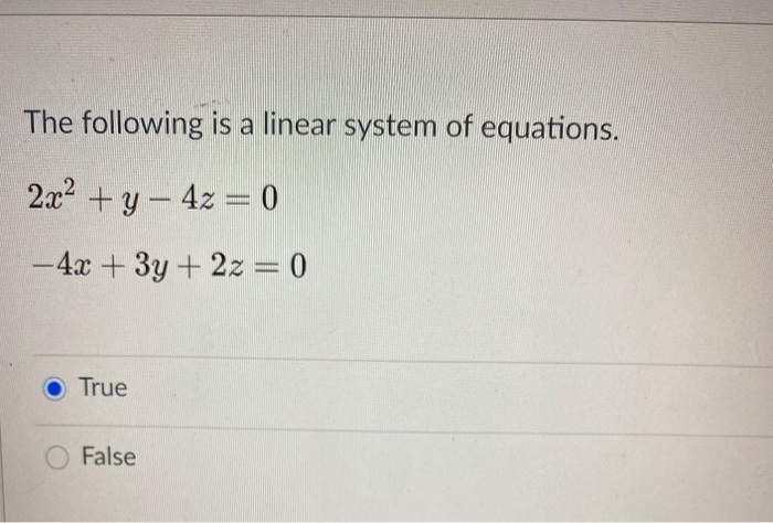 Solved The following is a linear system of equations. 2x2 + | Chegg.com
