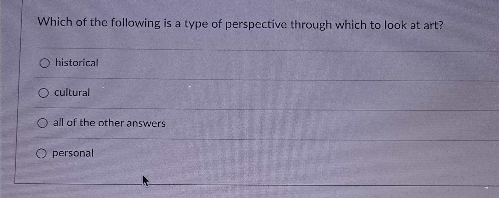 Solved Which of the following is a type of perspective | Chegg.com