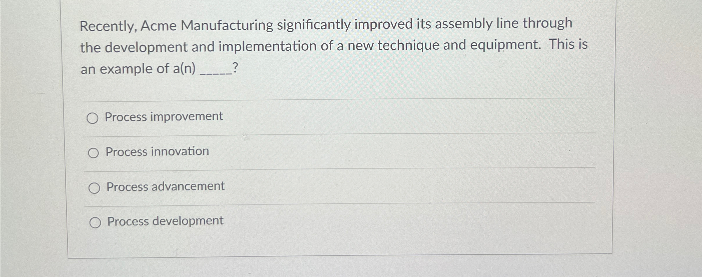 Solved Recently, Acme Manufacturing significantly improved | Chegg.com