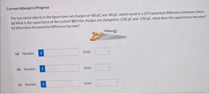 Solved The two metal objects in the figure have net charges | Chegg.com