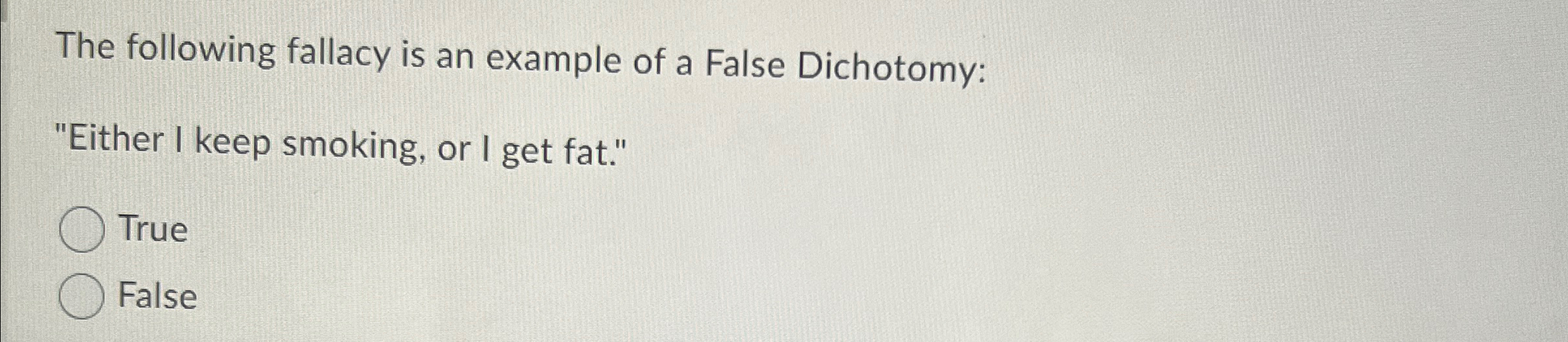 Solved The following fallacy is an example of a False | Chegg.com