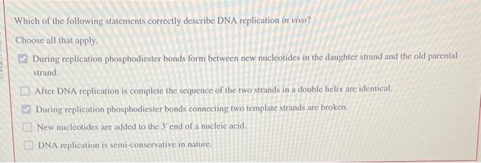 Solved Which of the following statements correctly describe | Chegg.com