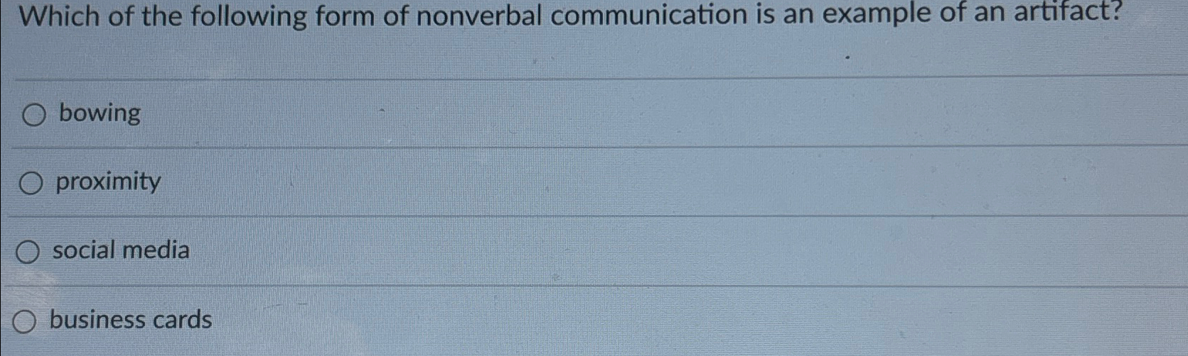 Solved Which of the following form of nonverbal | Chegg.com