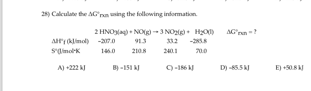 Solved Calculate the ΔG° ﻿rxn using the following | Chegg.com