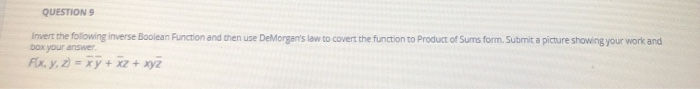Solved QUESTION Invert the following inverse Boolean | Chegg.com