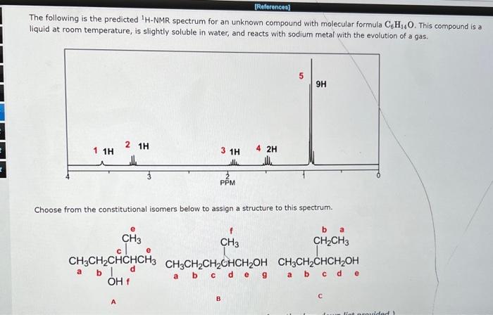 Solved The following is the predicted 1H-NMR spectrum for an | Chegg.com