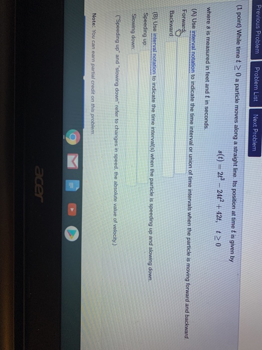 Solved Previous Problem Problem List Next Problem (1 point) | Chegg.com