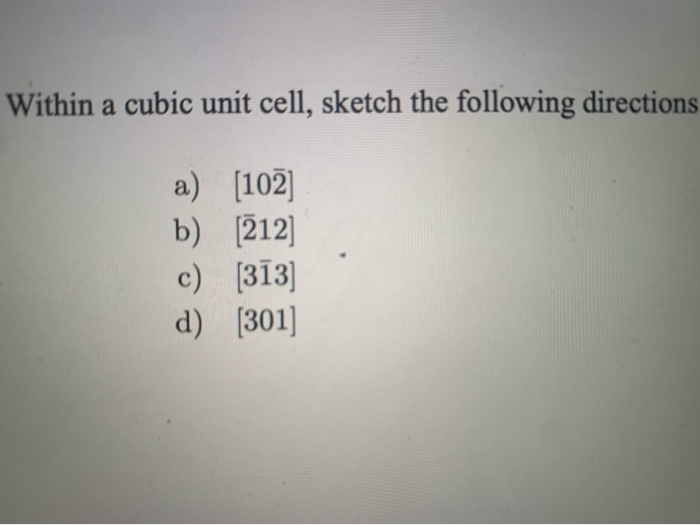 Solved Within a cubic unit cell, sketch the following | Chegg.com