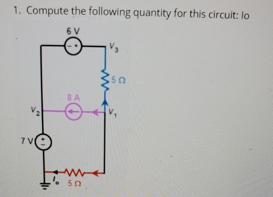 Solved 1. Compute the following quantity for this circuit: | Chegg.com