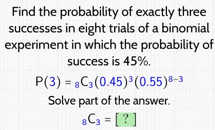 Solved Find the probability of exactly three successes in | Chegg.com