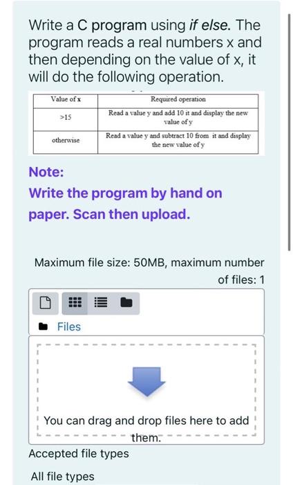 Solved Write A C Program Using If Else The Program Reads A