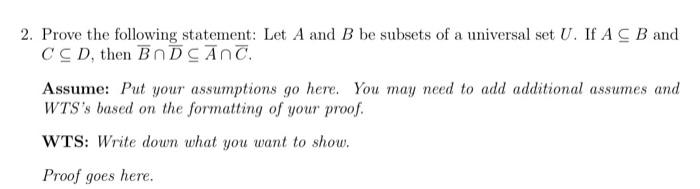 Solved 2. Prove the following statement: Let A and B be | Chegg.com