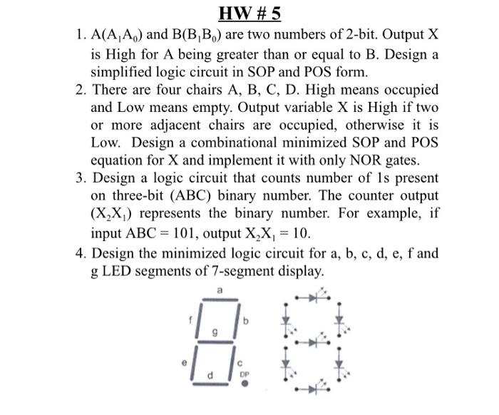 Solved HW # 5 1. A(A, A.) and B(B,B.) are two numbers of | Chegg.com