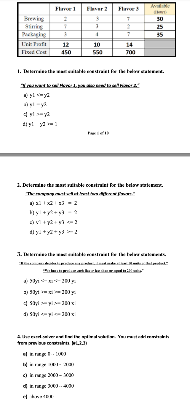 Solved Determine the most suitable constraint for the below | Chegg.com