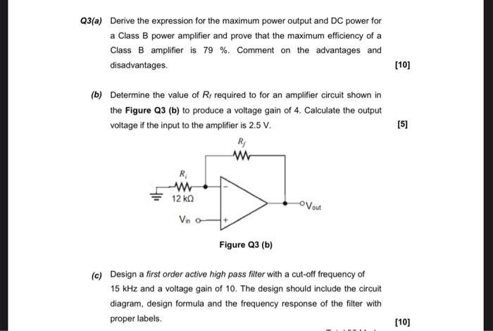 Solved Q3(a) Derive the expression for the maximum power | Chegg.com