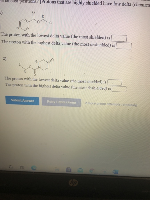 Solved he labeled positions? [Protons that are highly | Chegg.com