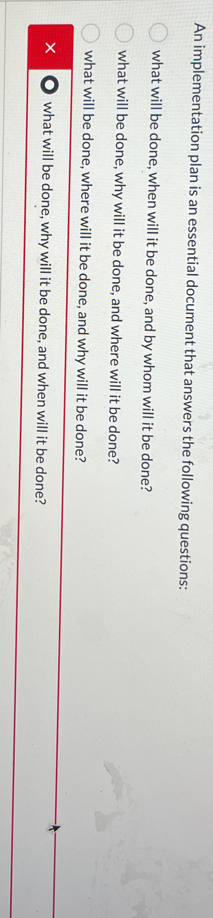 Solved An implementation plan is an essential document that | Chegg.com