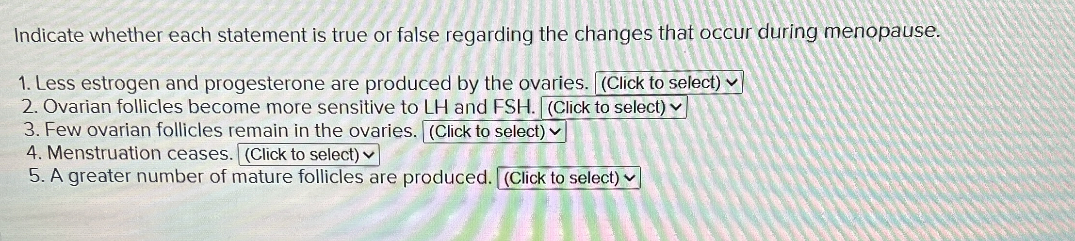 Solved Indicate whether each statement is true or false | Chegg.com