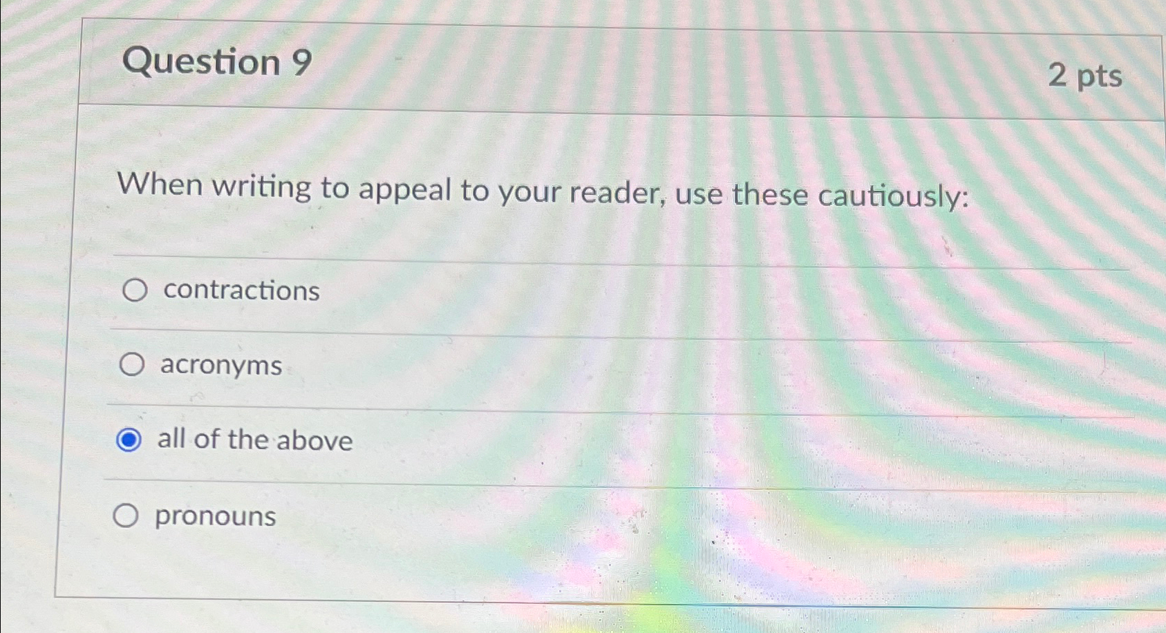 Solved Question 92 ﻿ptsWhen writing to appeal to your | Chegg.com