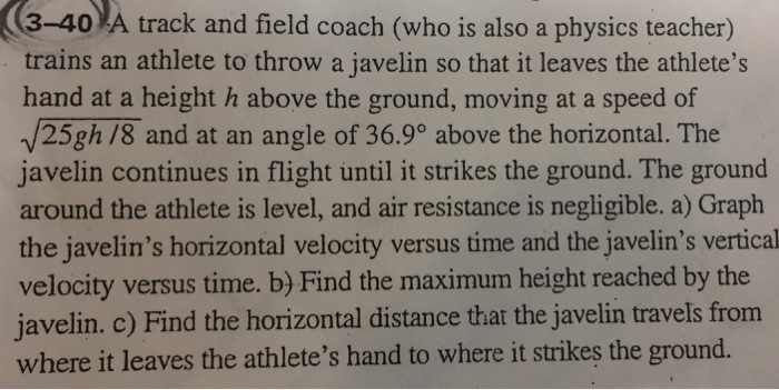 Solved (3-40 A track and field coach (who is also a physics | Chegg.com