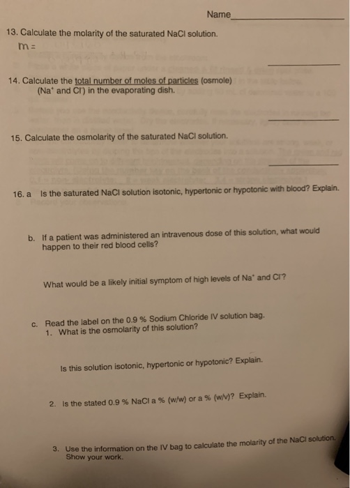 Solved 5. When the NaCl appears to be dry or begins to pop, | Chegg.com