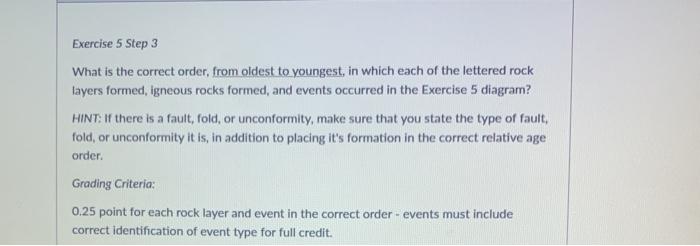 Solved Exercise 5 - Relative and Absolute Age Dating Step 3: | Chegg.com