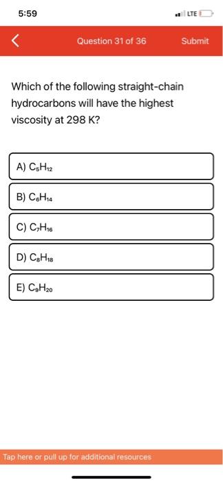 Solved Which of the following straight-chain hydrocarbons | Chegg.com