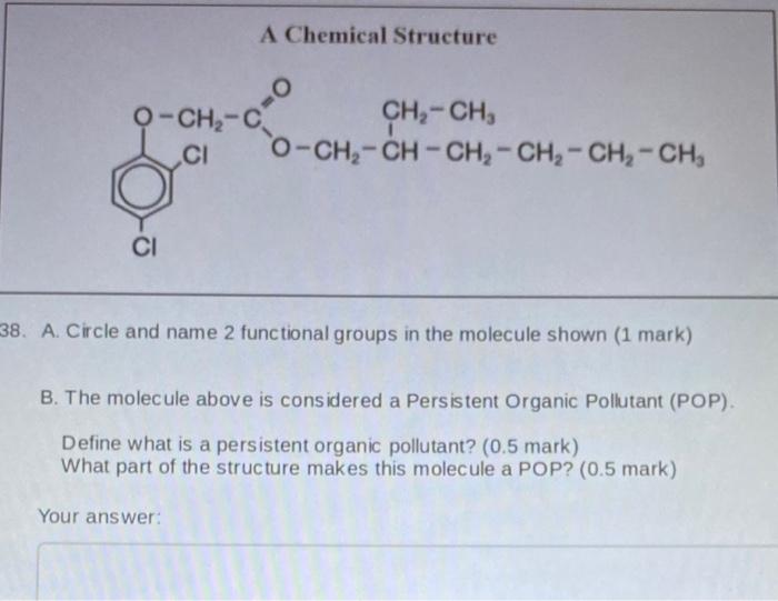 Solved A Chemical Structure O-CH2-C CH - CH, ci | Chegg.com