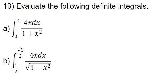 Solved Evaluate the following definite | Chegg.com