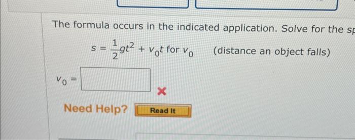 Solved The formula occurs in the indicated application. | Chegg.com