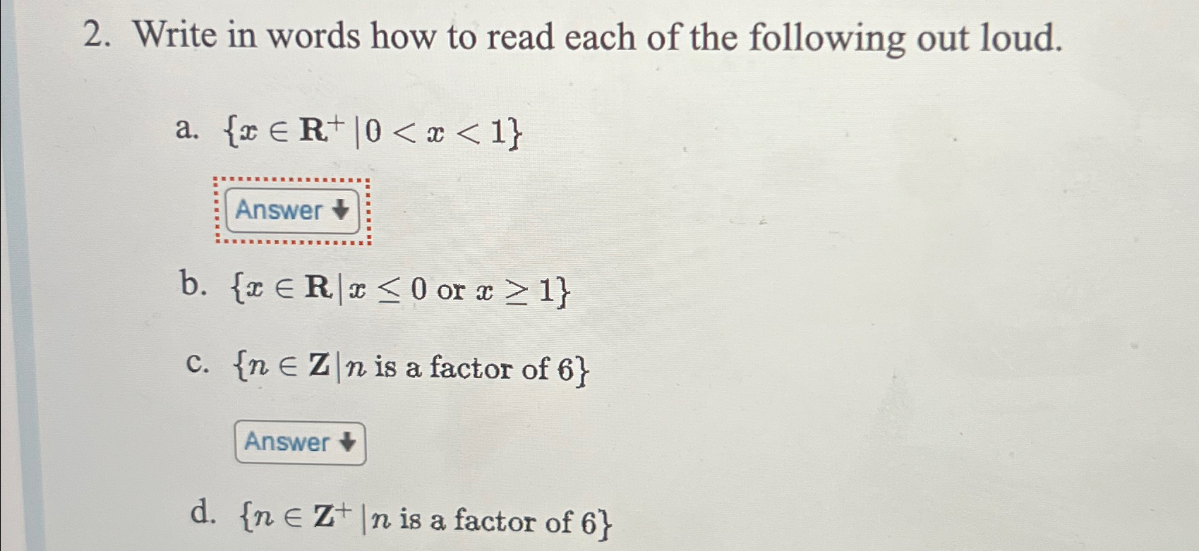 Solved Write in words how to read each of the following out | Chegg.com