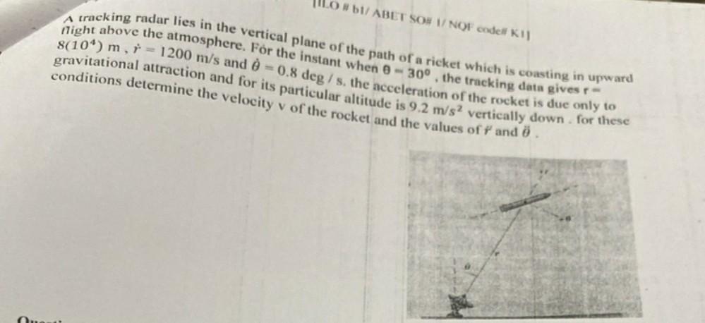 Solved A tracking radar lies in the vertical plane of Alight | Chegg.com