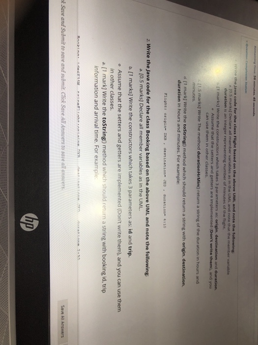 Solved QUESTION Flight -origin: String destination: String - | Chegg.com