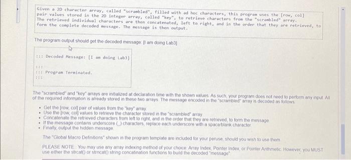 Solved Program Description Given A 20 Character Array 