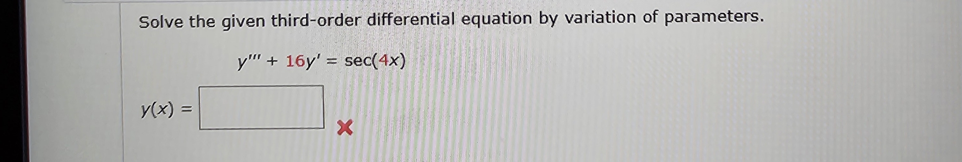 Solve the given third-order differential equation by | Chegg.com