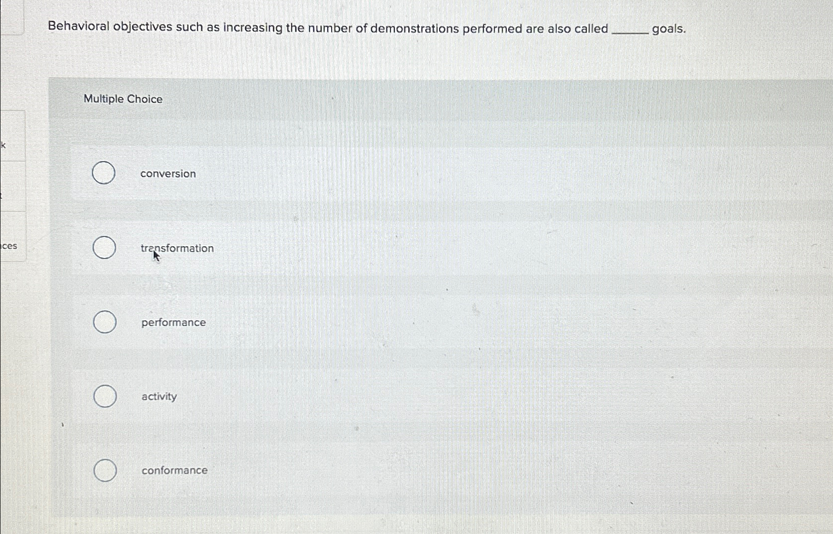Solved Behavioral objectives such as increasing the number | Chegg.com